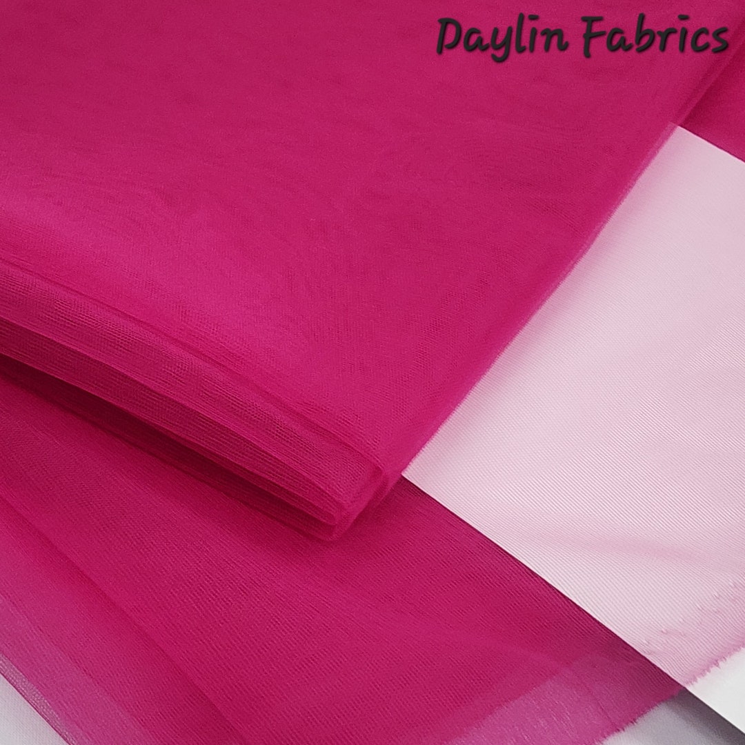 FUCHSIA Italian Tulle Luxury Fine Netting Tulle Fabric by the Yard for ...