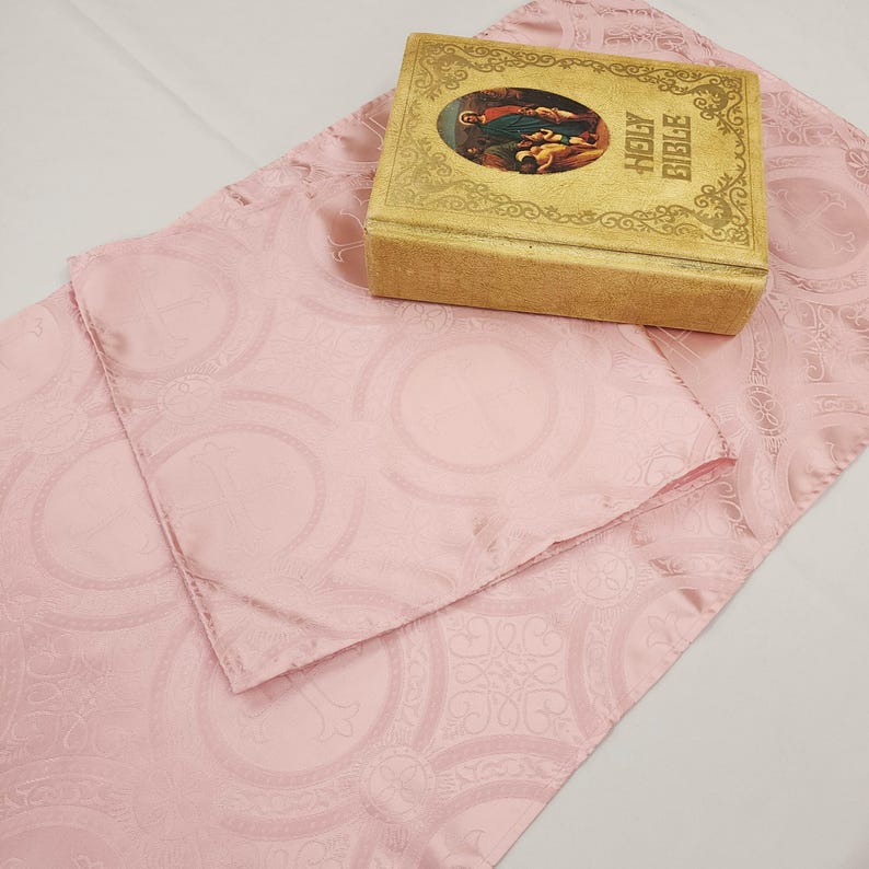 Pink Liturgical Prayer Table Cloth Home Altar Catholic Christian Lent ...
