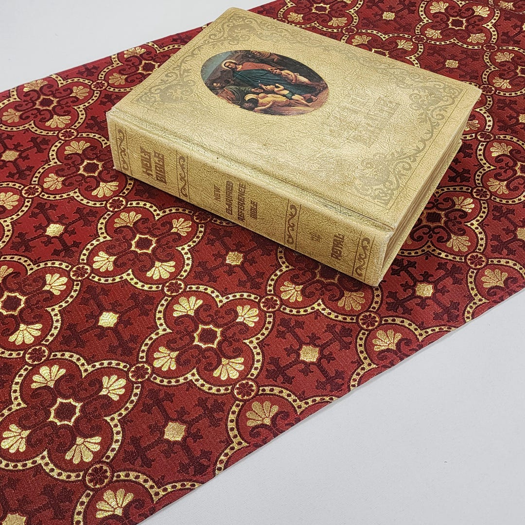 Liturgical Prayer Table Cloth Catholic Christian Catechesis Red Gold 6 ...