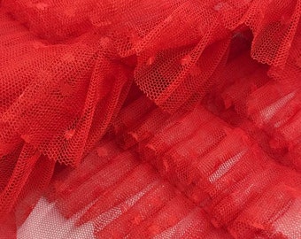 Red Ruffle Fabric - Etsy