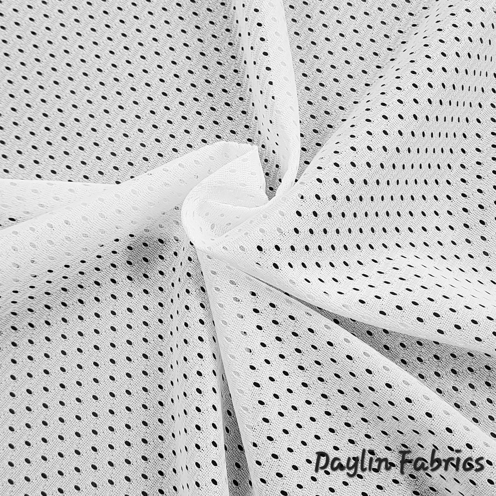 WHITE Athletic Sports Mesh Knit 100% Polyester Football Sports Mesh ...