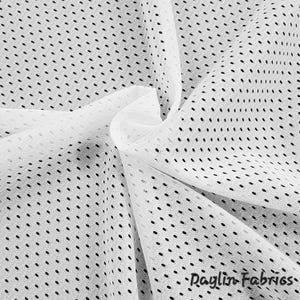 WHITE Athletic Sports Mesh Knit 100% Polyester Football Sports Mesh ...