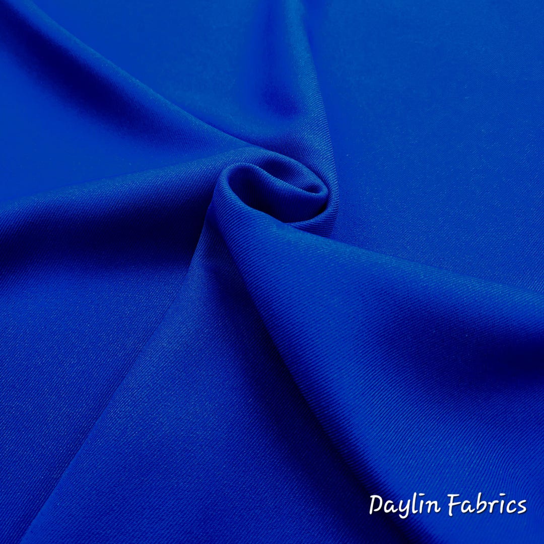 Royal Blue Polyester Gabardine Fabric by the Yard for Suits Overcoats ...