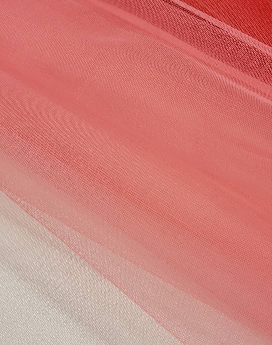 CORAL Italian Tulle Luxury Fine Netting Tulle Fabric by the Yard for ...