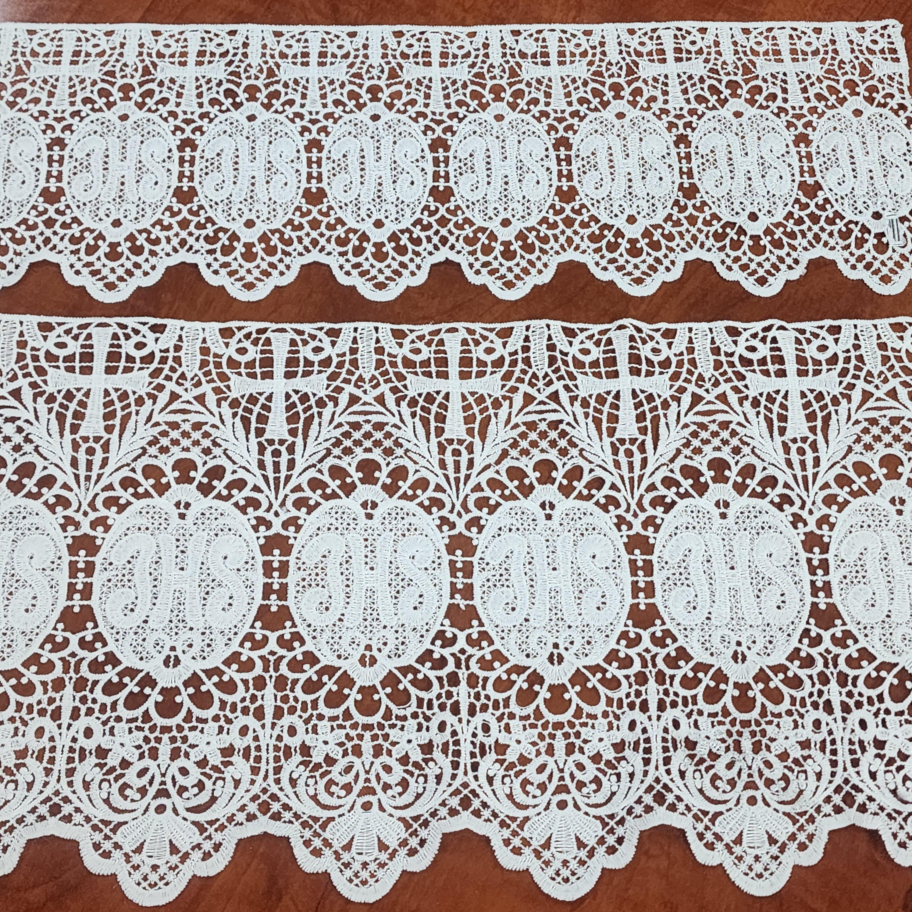 White Marian Lace Liturgical Trim Fabric Altar Decor Catholic Edging ...