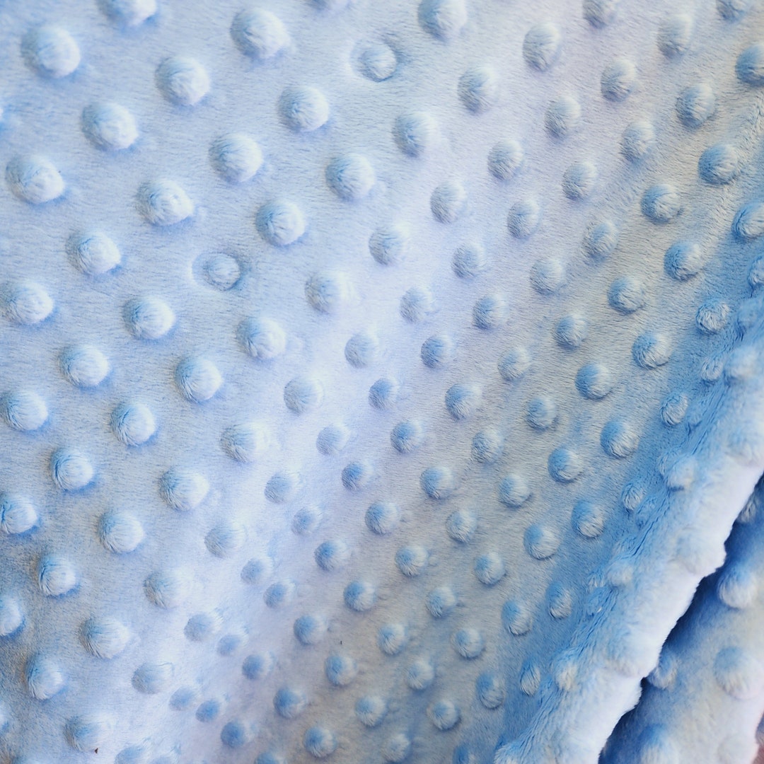 Sky Blue Rich Embossed Dimple Dots Soft Velvety Minky Fabric for ...