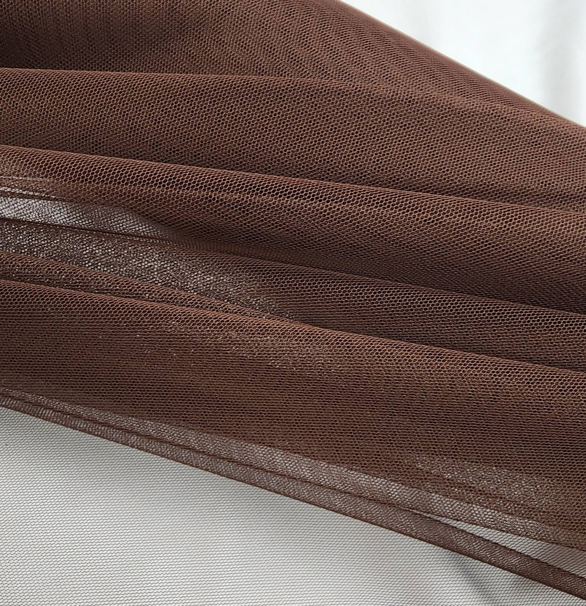 BROWN English Netting Fabric by the Yard - Lightweight Net - Stretch ...