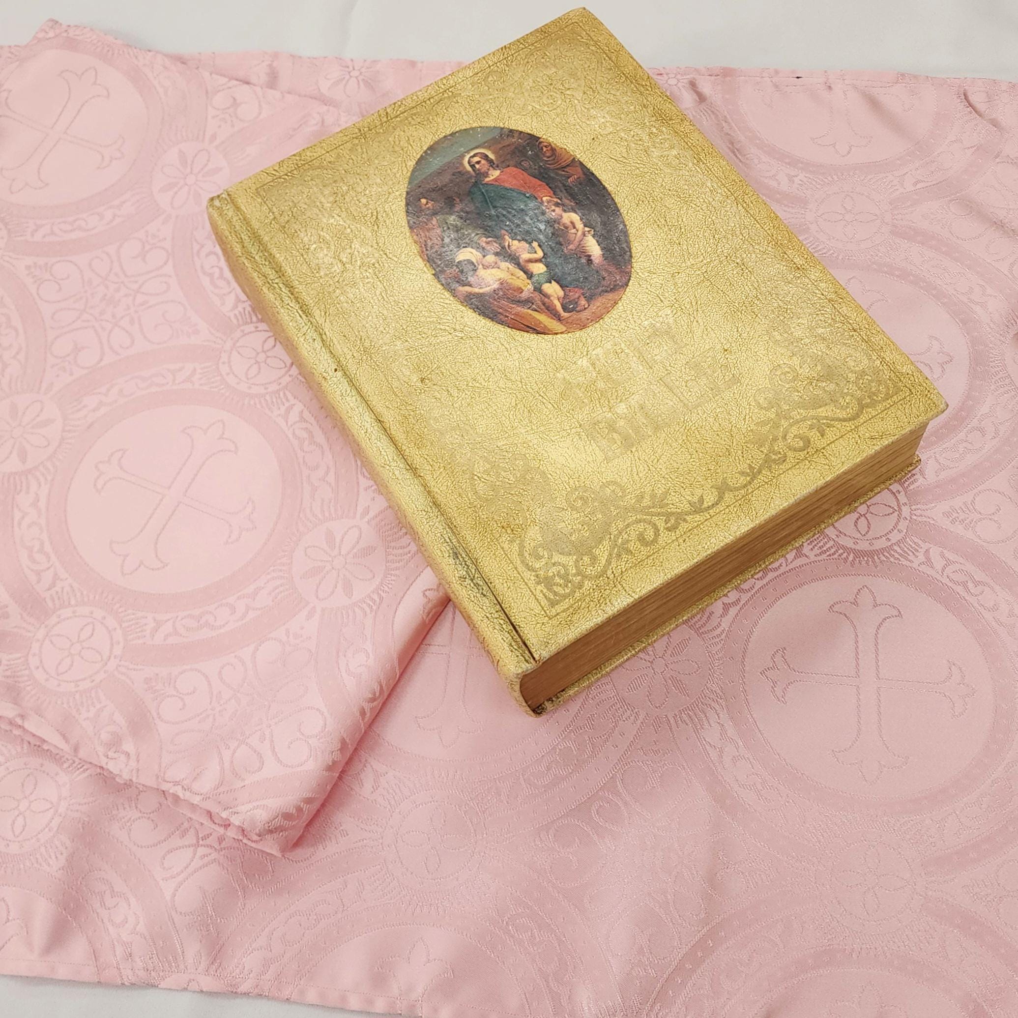 Pink Liturgical Prayer Table Cloth Home Altar Catholic Christian Lent ...