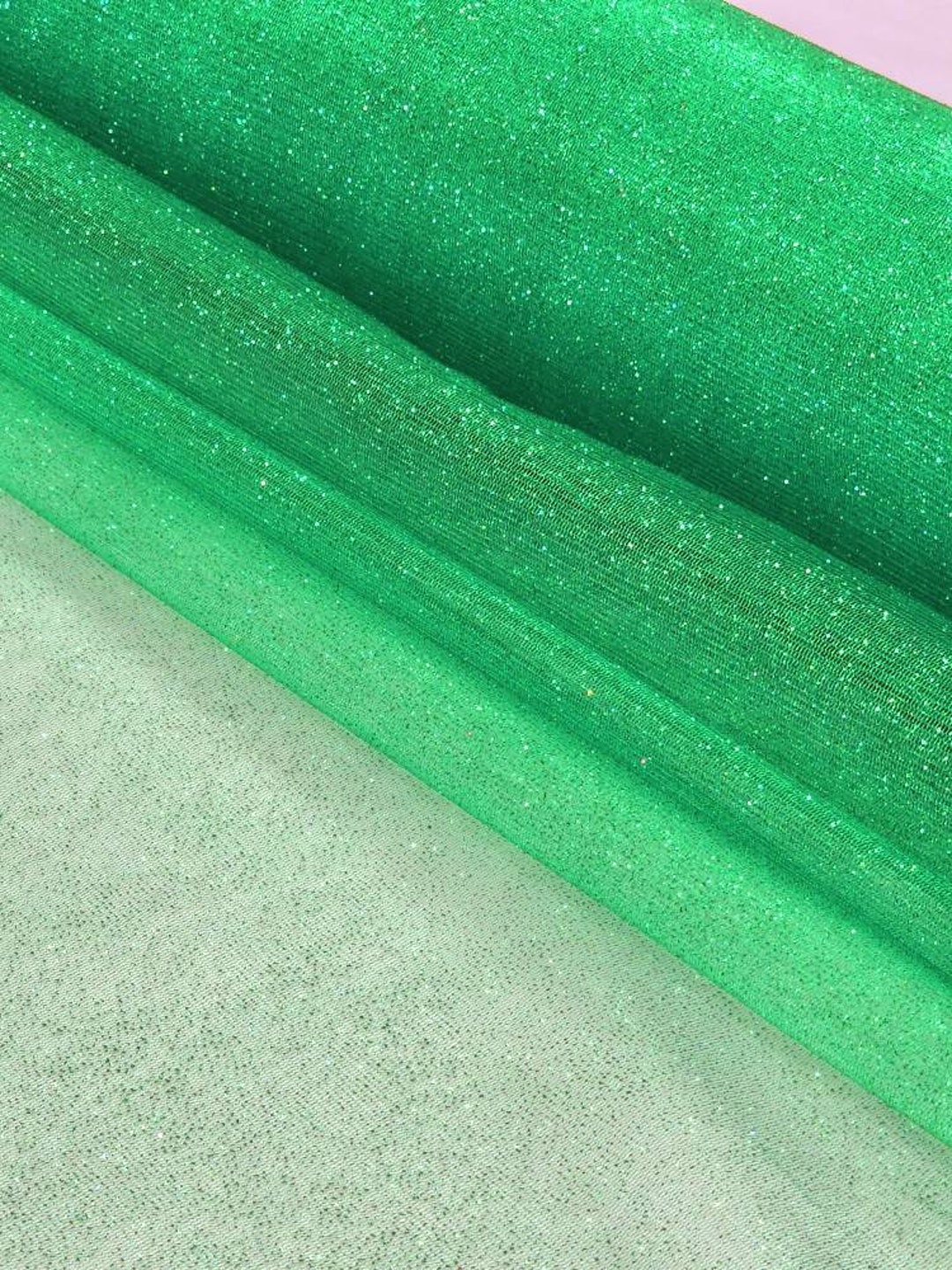 Emerald Green Glitter Tulle Sparkle Tulle Fabric by the Yard for Bridal ...