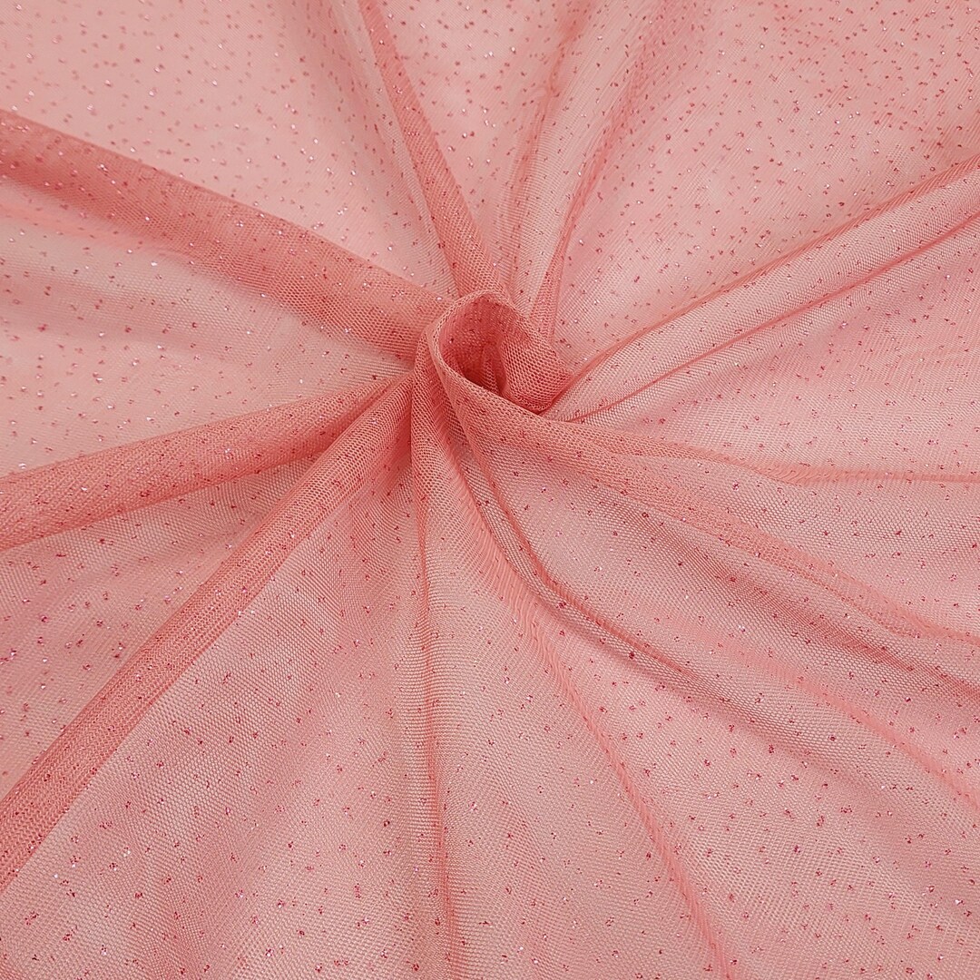 BLUSH Glitter Sparkle English Netting Tulle Fabric by the Yard - STYLE ...