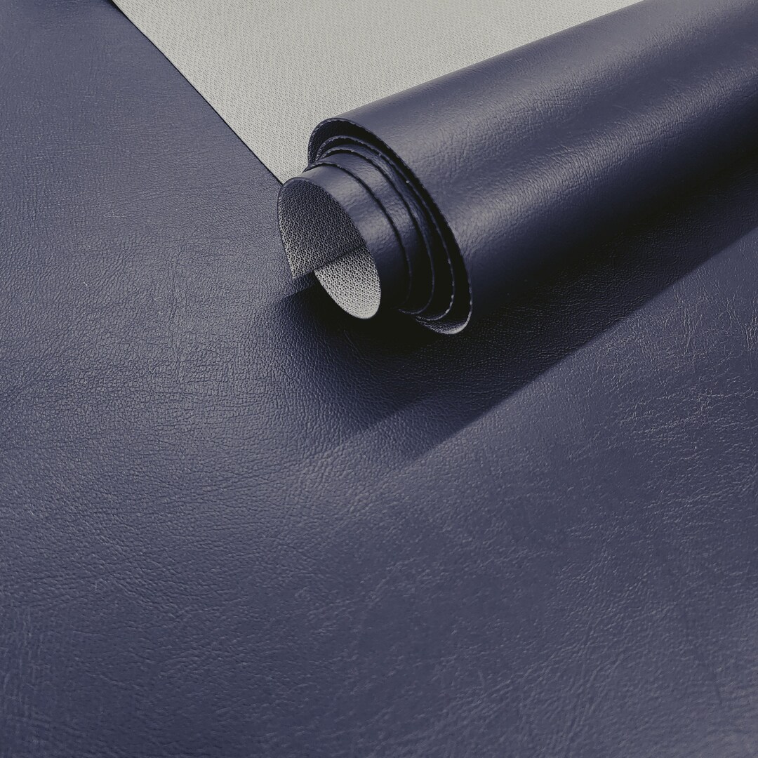 Navy Blue Marine Vinyl Fabric Sold by the Yard Vinyl Fabric Faux ...