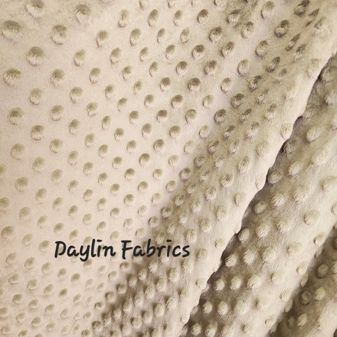 Light Olive Rich Embossed Dimple Dots Soft Velvety Minky Fabric for ...