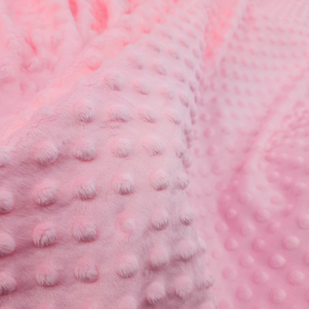 Pink Rich Embossed Dimple Dots Soft Velvety Minky Fabric for Blankets ...
