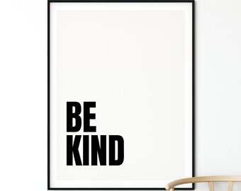 Be Kind Wall Art | Etsy