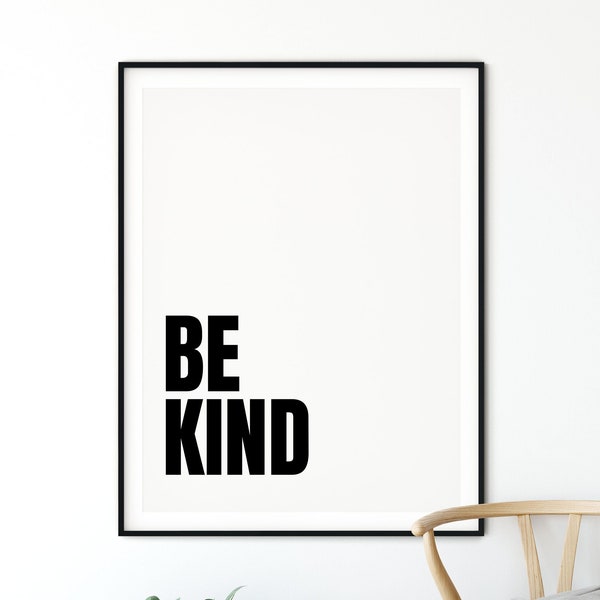 Be Kind Wall Art - Etsy