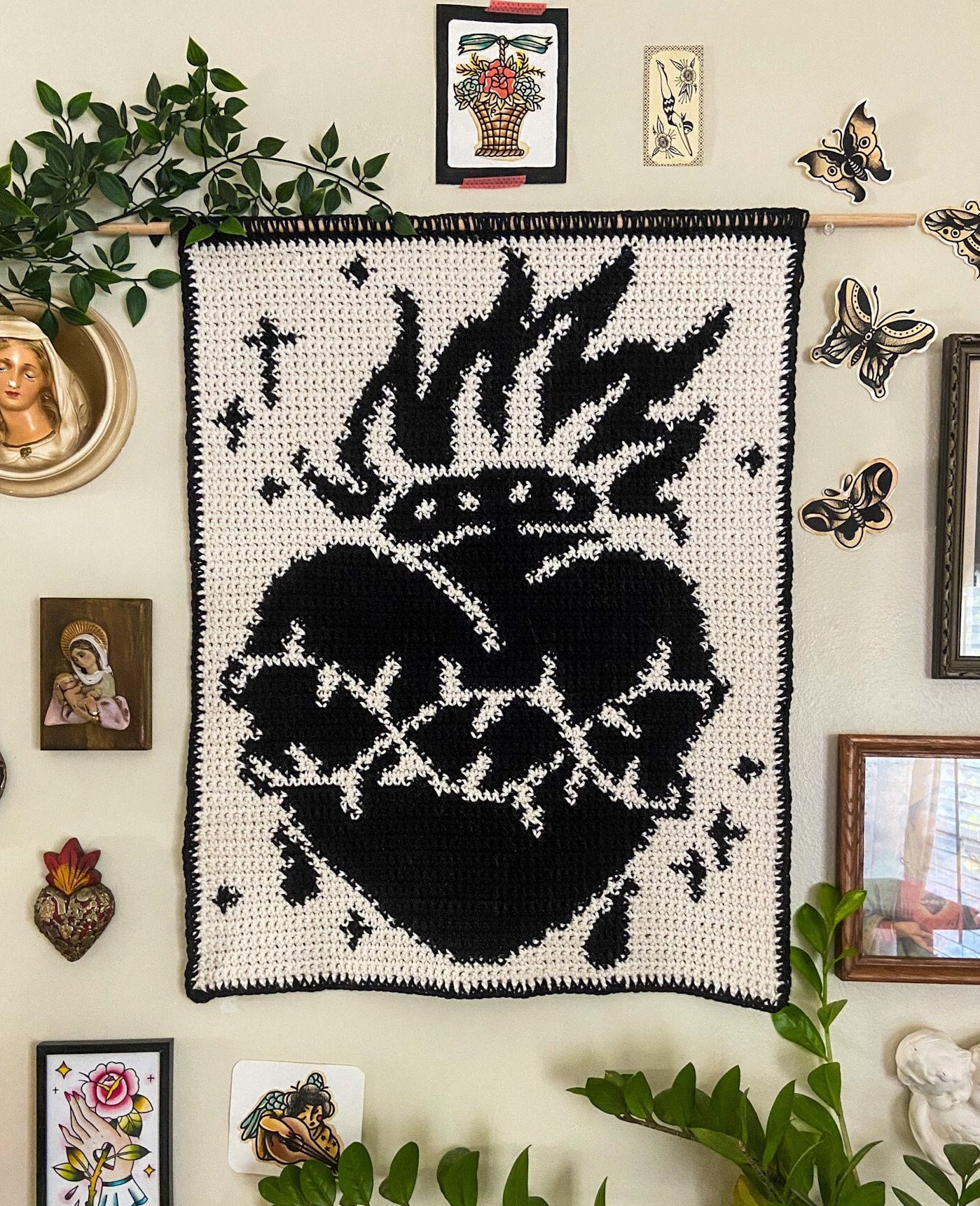 Sacred Heart Crochet Tapestry Pattern - Etsy