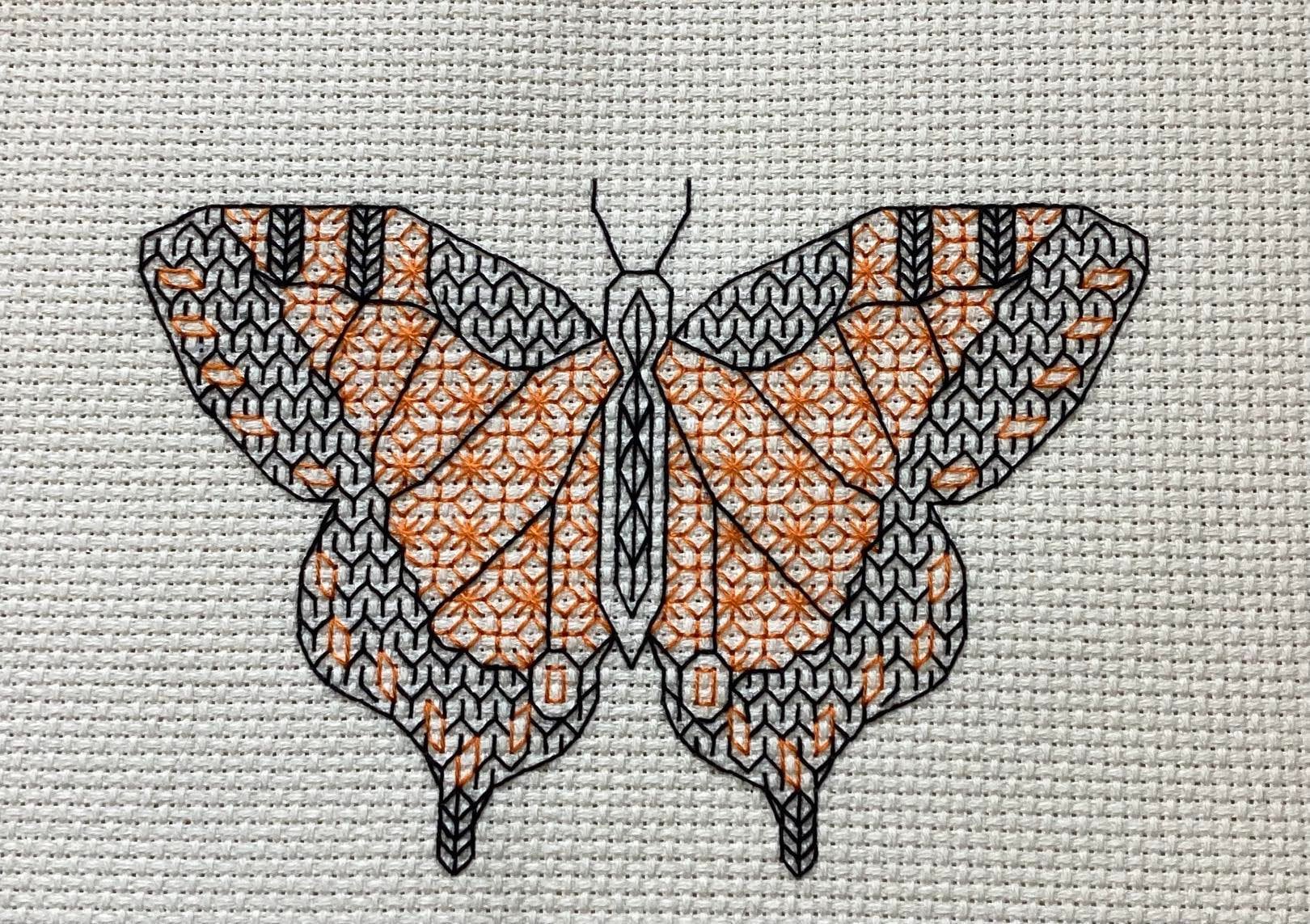 Vibrant Wings Blackwork Butterfly Pattern Set - Etsy