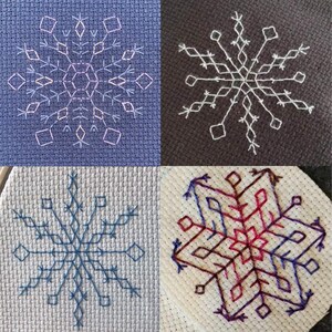 8 Six-sided Blackwork Snowflakes - Etsy