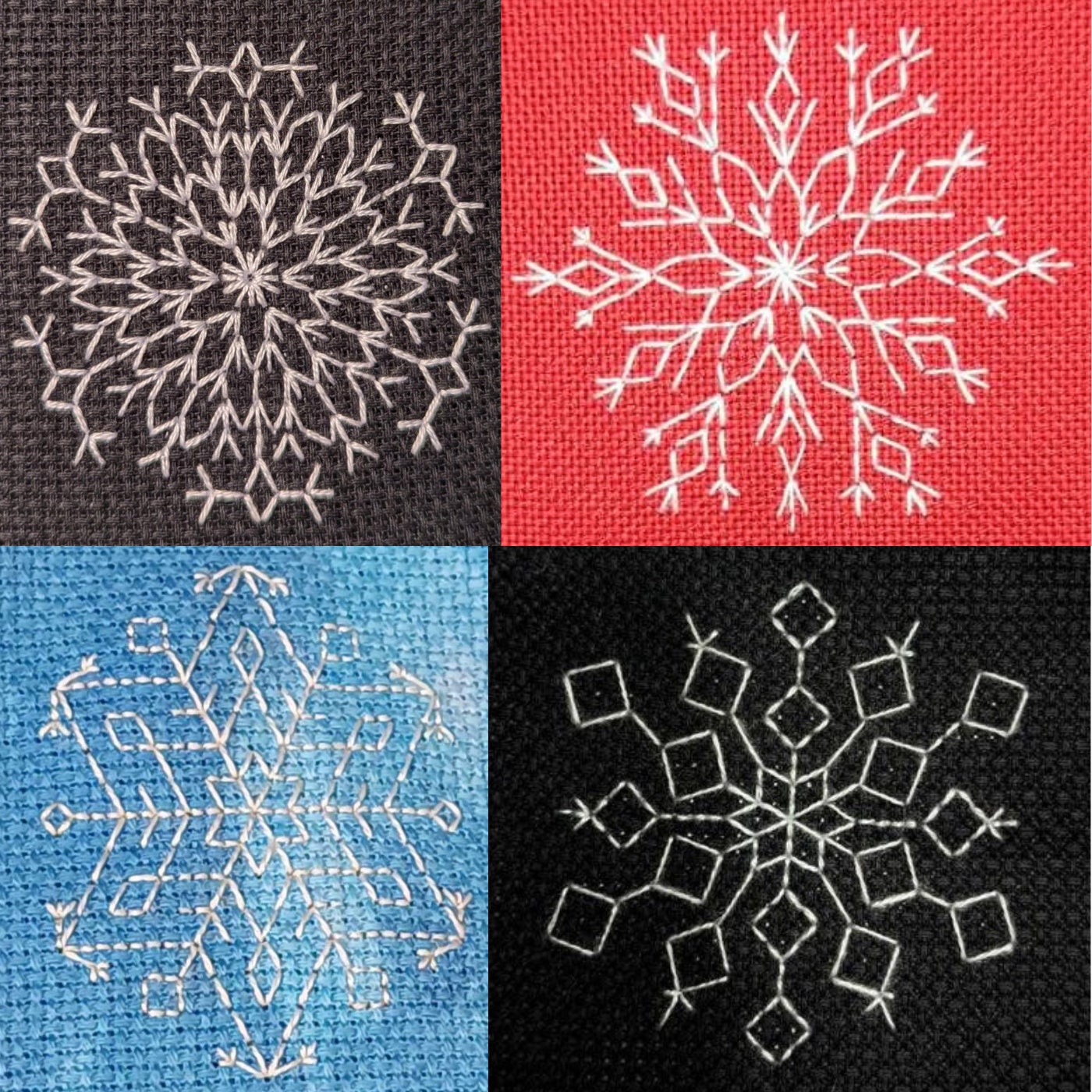 8 Six-sided Blackwork Snowflakes - Etsy