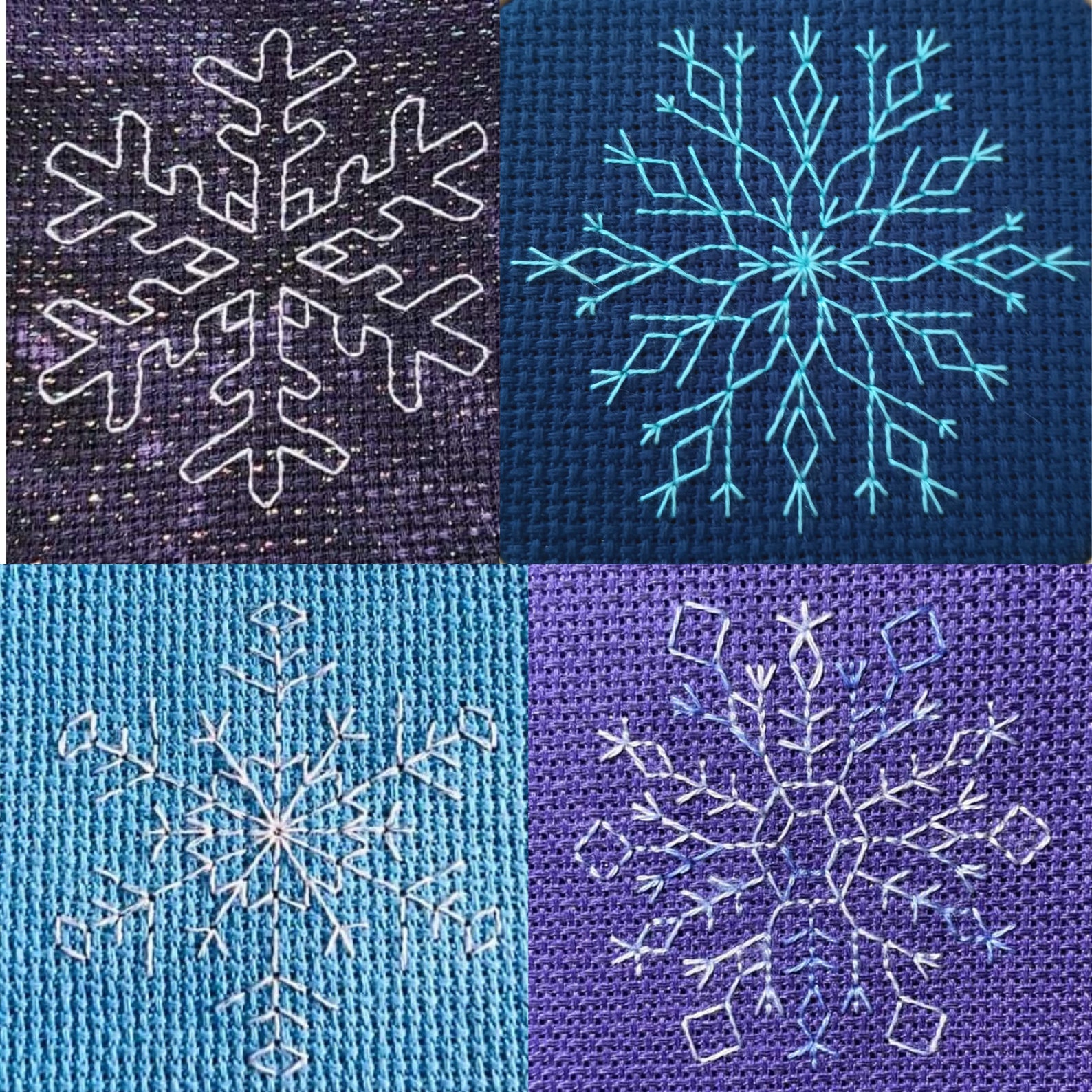 8 Six-sided Blackwork Snowflakes - Etsy