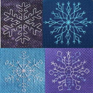 8 Six-sided Blackwork Snowflakes - Etsy
