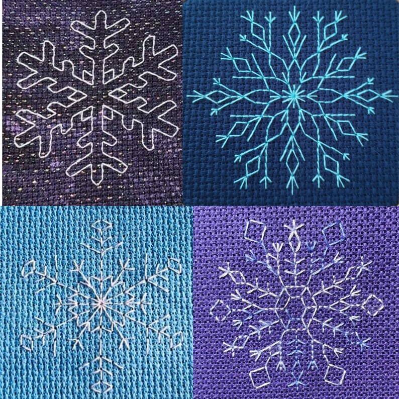 8 Six-sided Blackwork Snowflakes - Etsy
