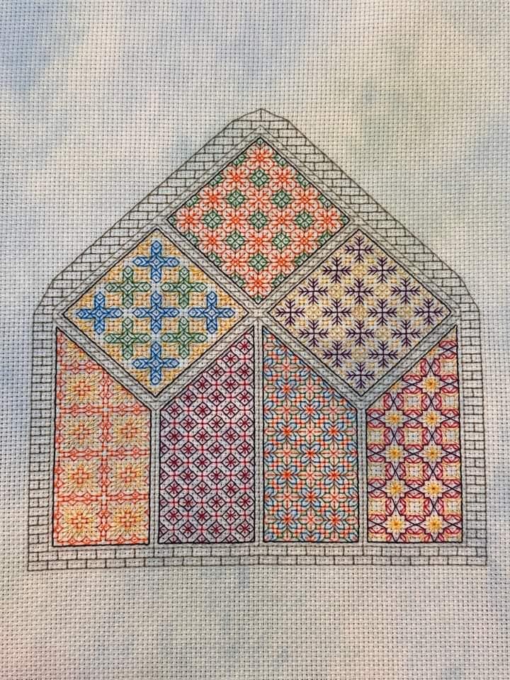 Stained Glass Window Blackwork Pattern - Etsy