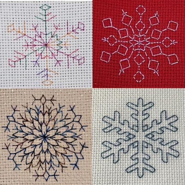 8 Six-sided Blackwork Snowflakes - Etsy
