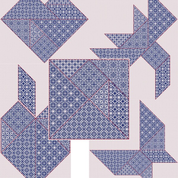 8 Six-sided Blackwork Snowflakes - Etsy