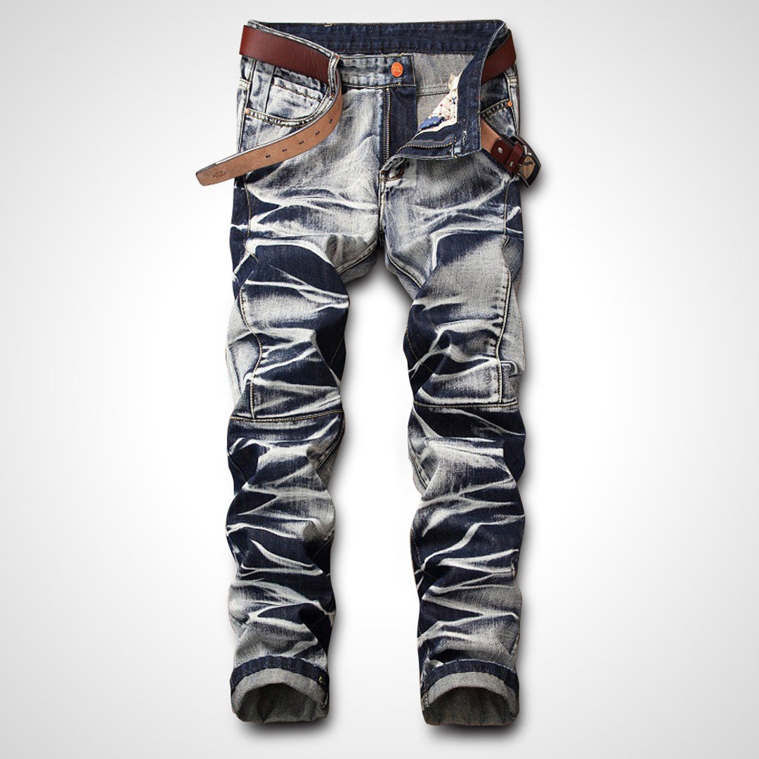 Men's Snow Callisto Tie Dye Denim Jeans Straight Fit - Etsy