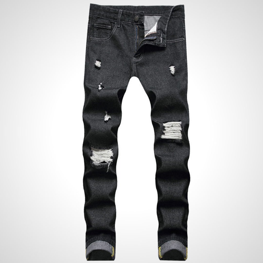 Black Ripped Denim Jeans Pastel Range - Etsy