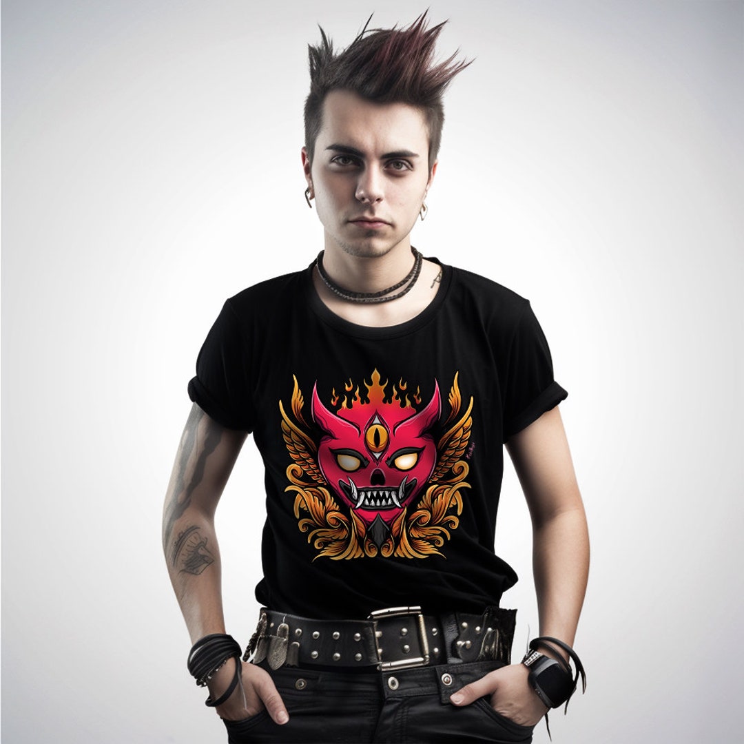 Camiseta emo gótica para hombre Jahi / Streetwear, marca de moda ...