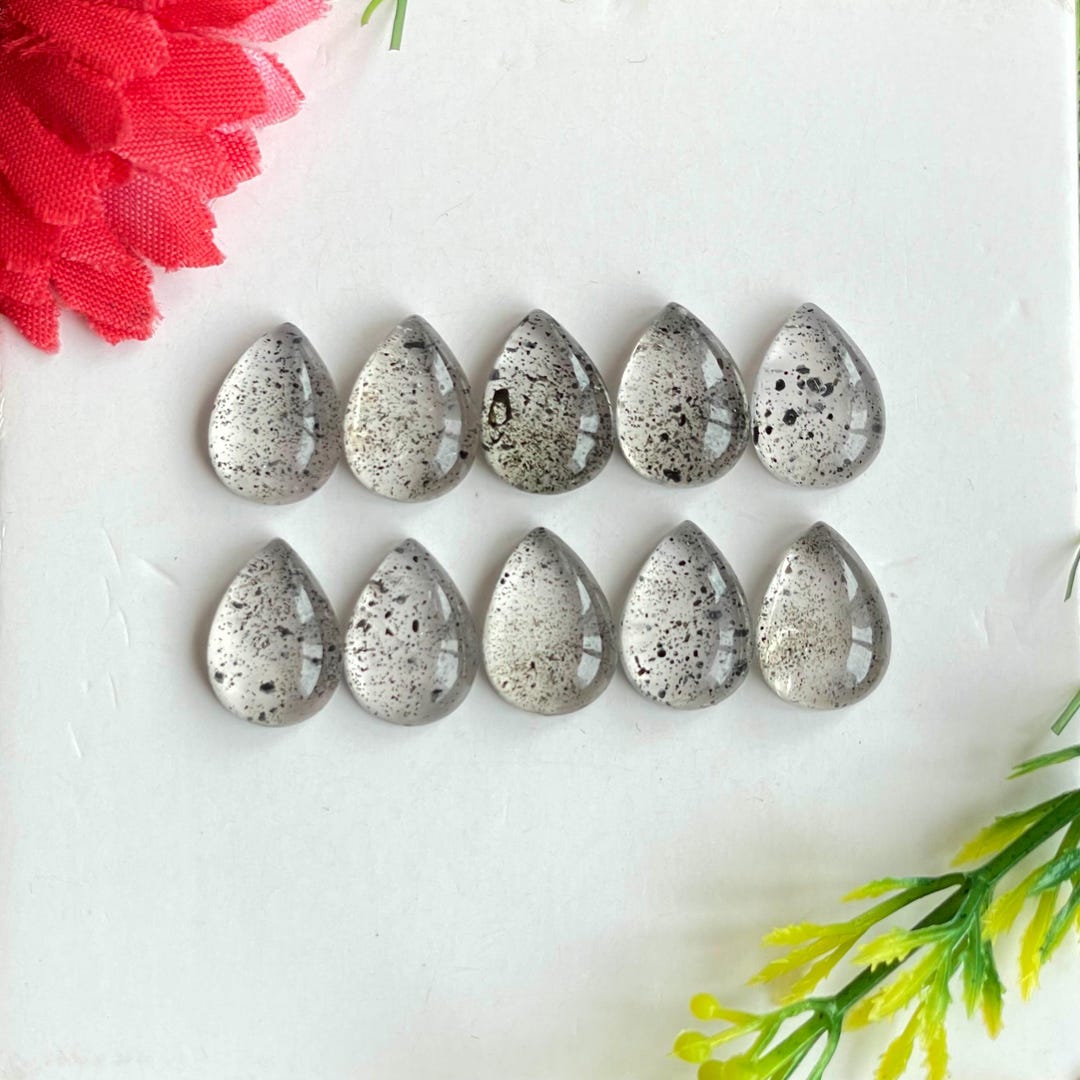 100% Natural Dot Quartz Cabochon Gemstone 10pcs Flatback Cabochon for ...