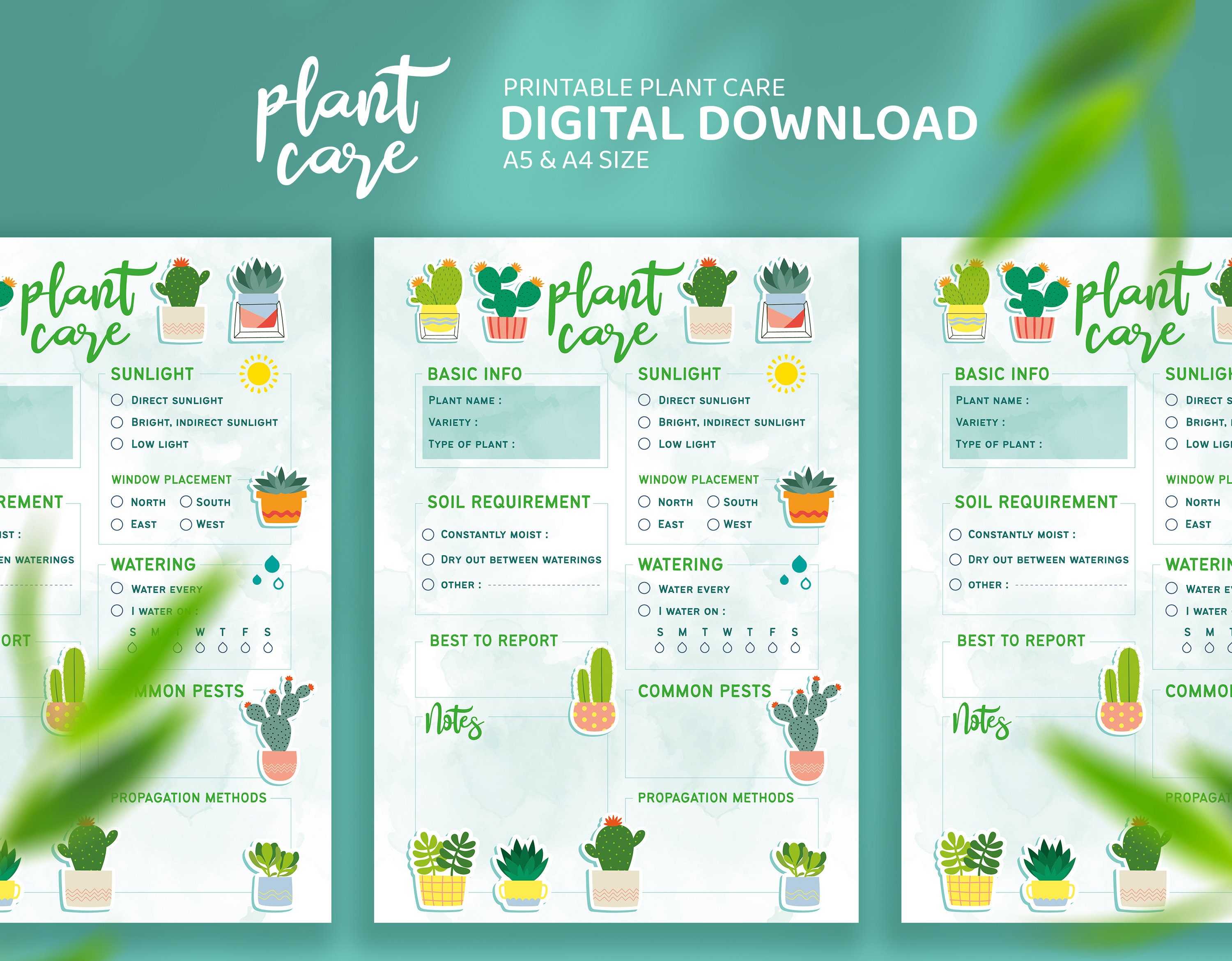 Plant Care Guide Printable Plant Care Sheet Digital Etsy Plant Care Guide Printable Plant Care Sheet Digital Etsy