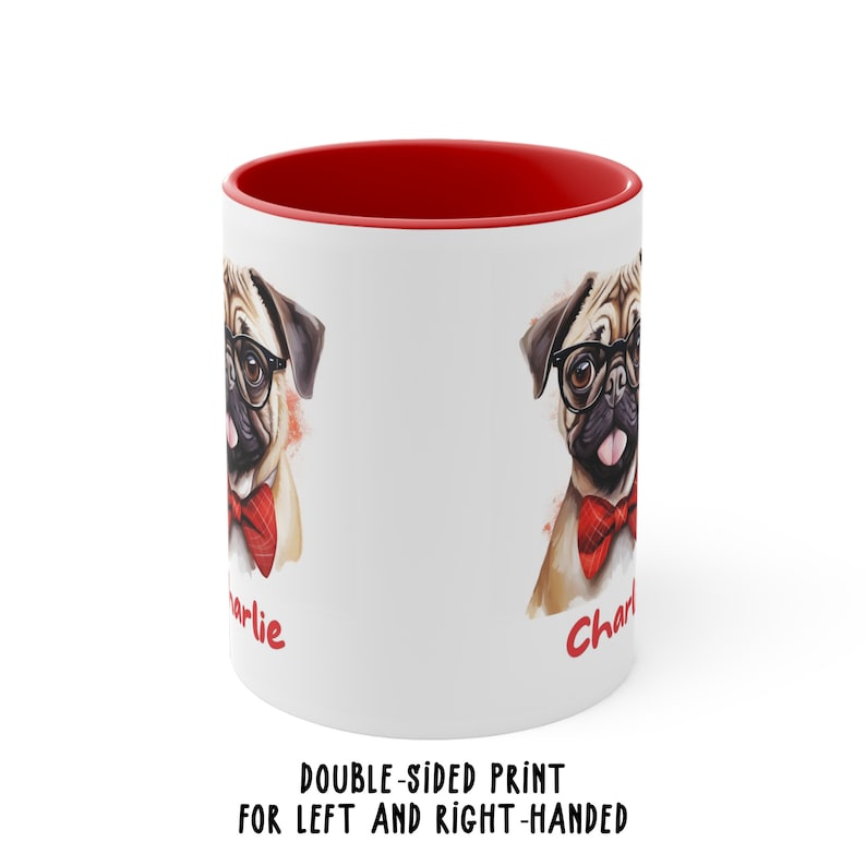 Personalized Cute PUGS Mug Acrylic Art Designs-name Mug for YOU, as a ...