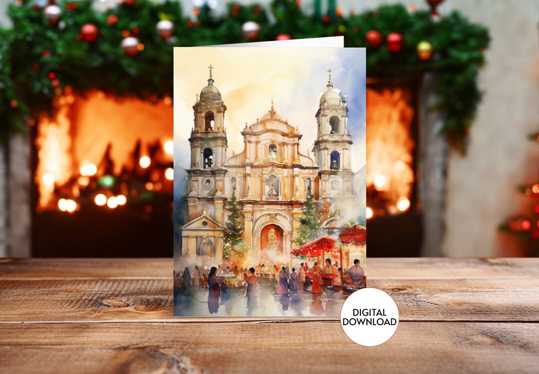 Simbang Gabi Filipino Christmas Card or Misa De Gallo-maligayang Pasko ...