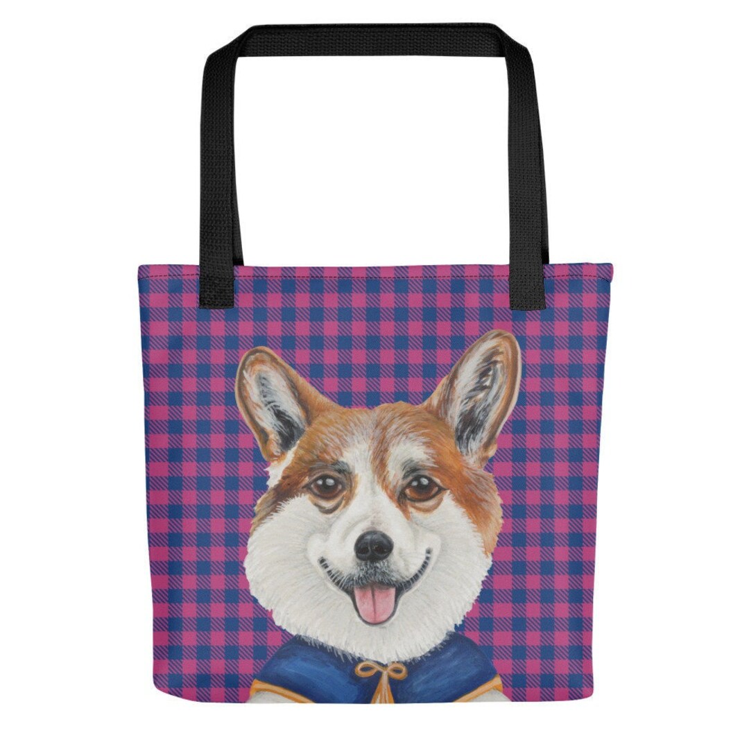 Corgi Tote Bag- Hand-painted Royal Brown Welsh Dog Breed Pet Portrait ...