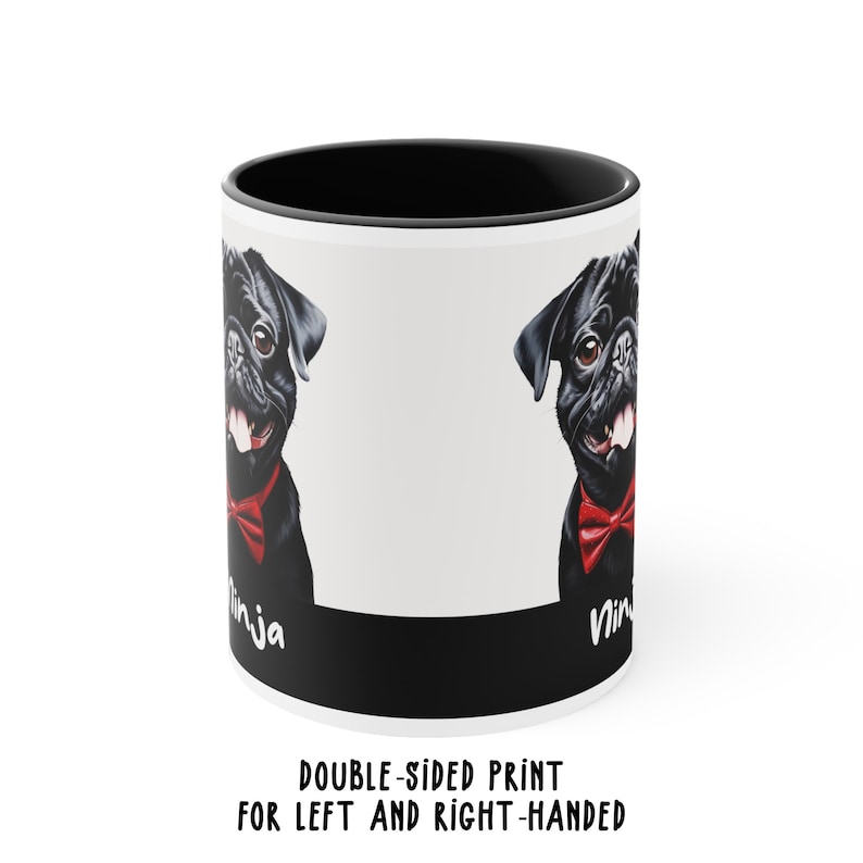 Personalized Cute PUGS Mug Acrylic Art Designs-name Mug for YOU, as a ...