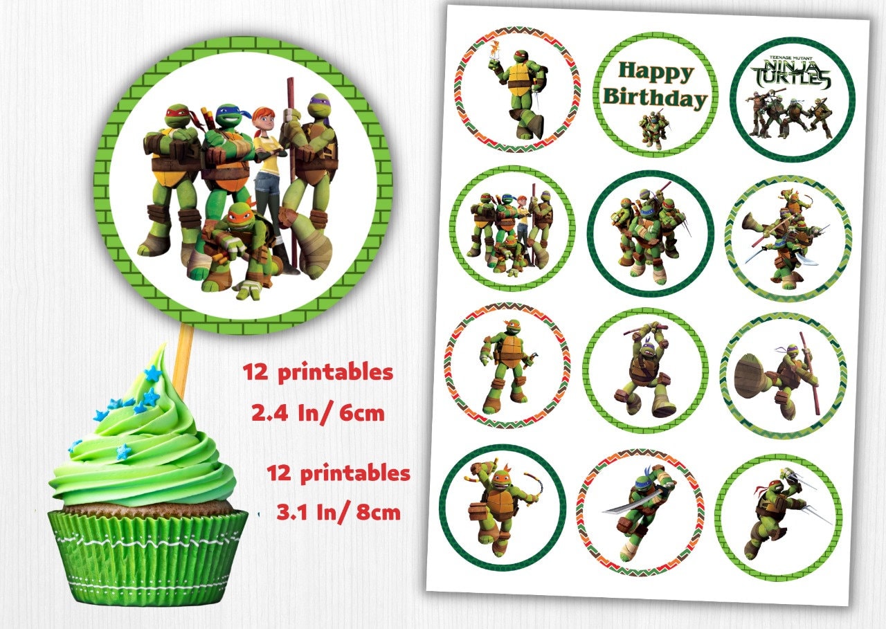 Printable Ninja Turtle Cupcake Toppers