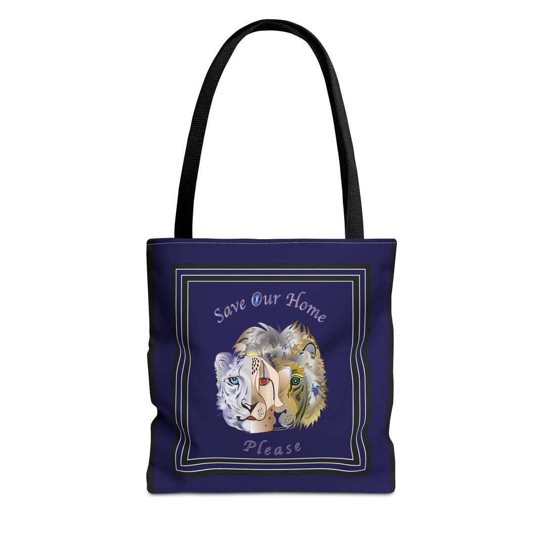 Tote Bag Snow Leopard, Cheetah, Lion Squared - Etsy