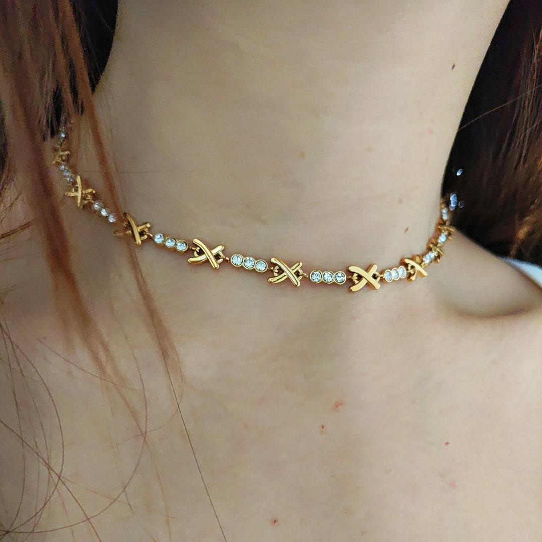 X Chain Choker Necklace for Women Stainless Steel Necklace - Etsy