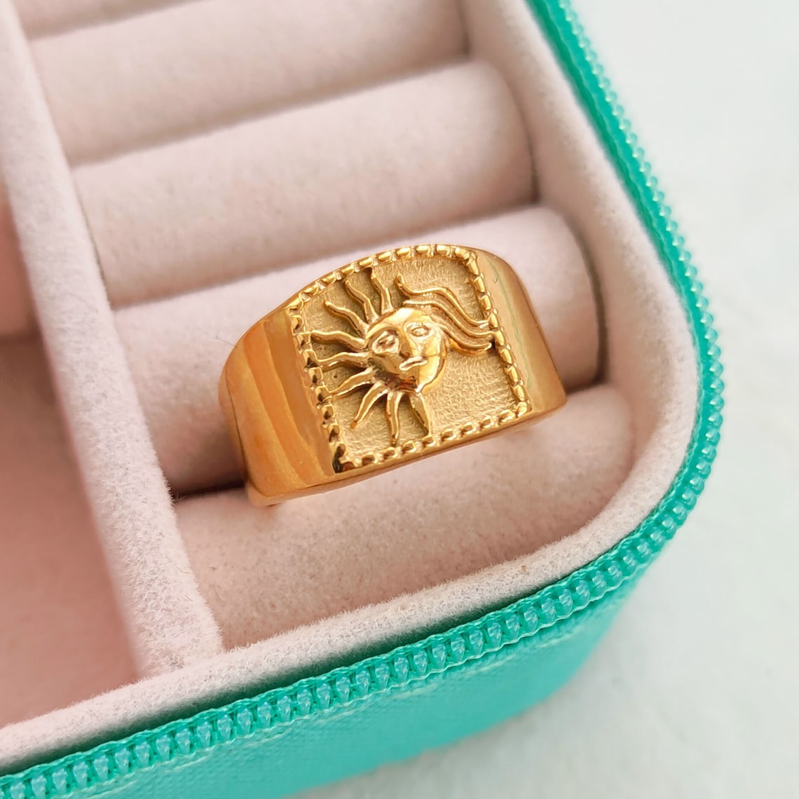 Sun Signet Rings for Women Stainless Steel Rings Sun God Rings - Etsy