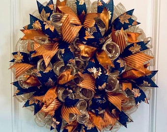 Navy Fall Wreath | Etsy