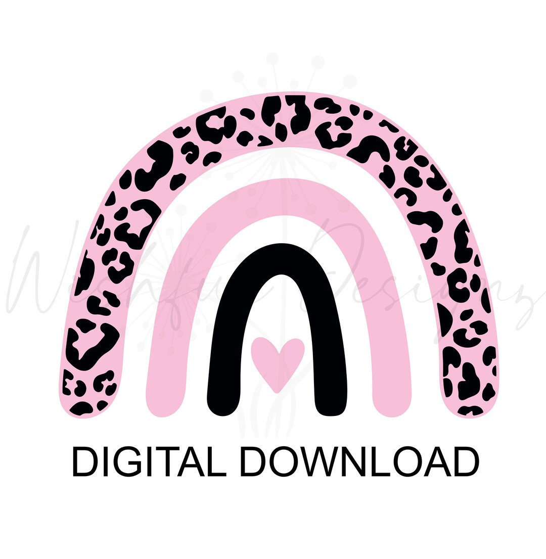 Pink Leopard Print Rainbow Png Animal Print Rainbow DIGITAL - Etsy