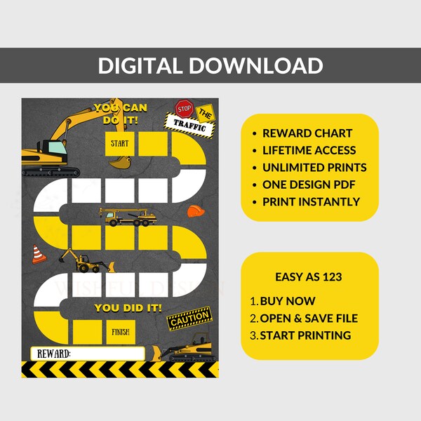 Digger Reward Chart - Etsy UK