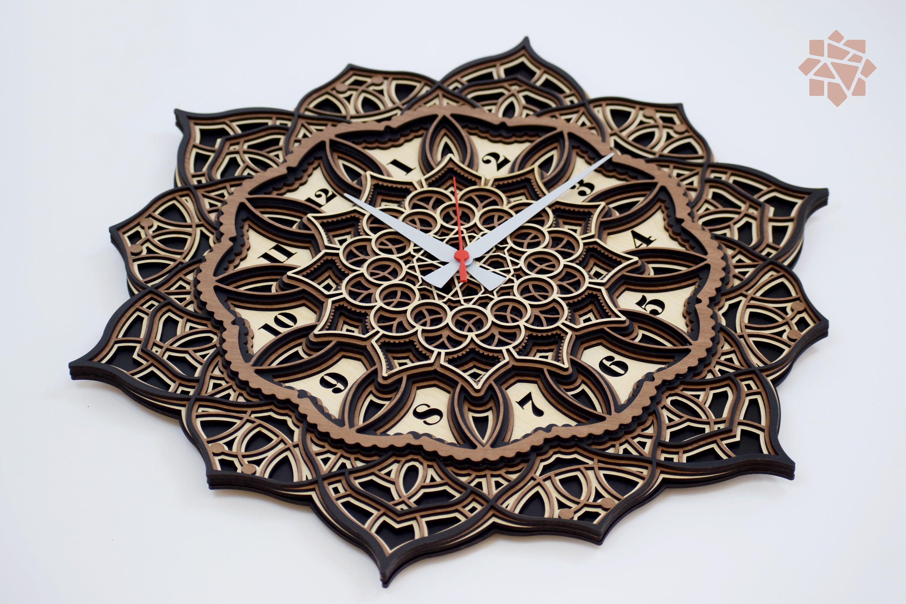 Wooden Mandala Clock M6 - Etsy