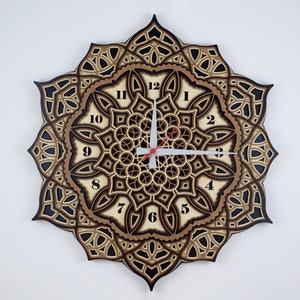Wooden Mandala Clock M6 - Etsy