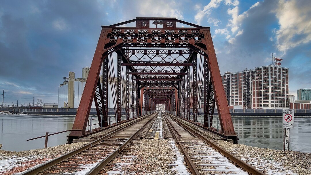 1898 Quaker Oats Train Bridge Over the Cedar River - Etsy