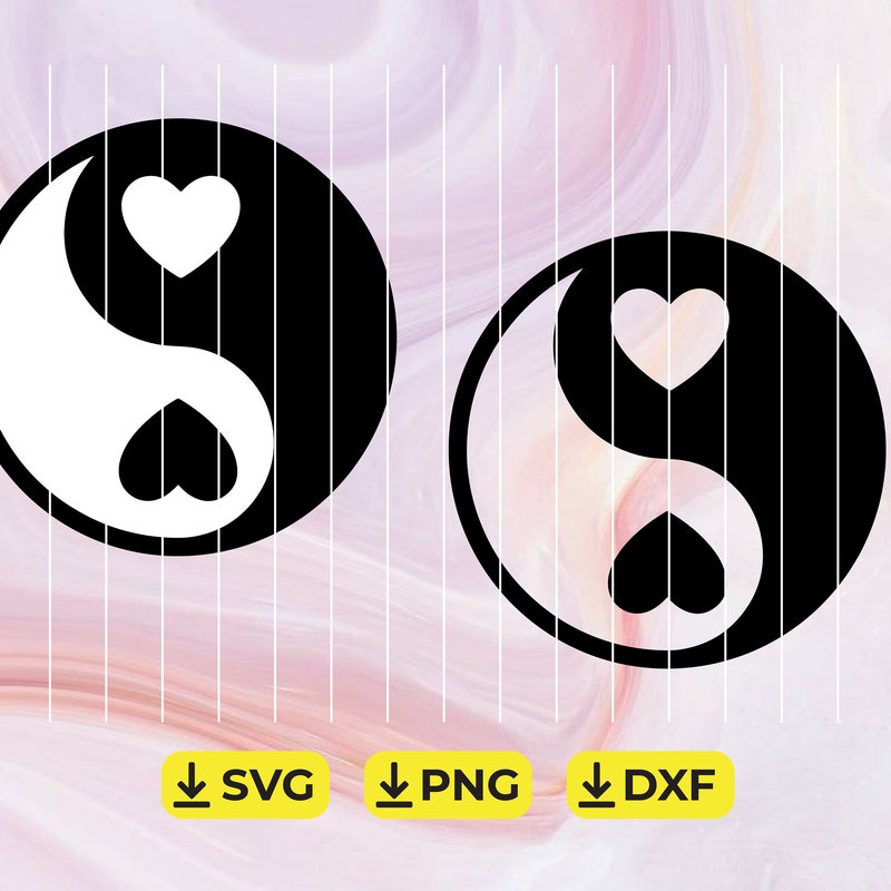 Yin Yang Hearts - Etsy