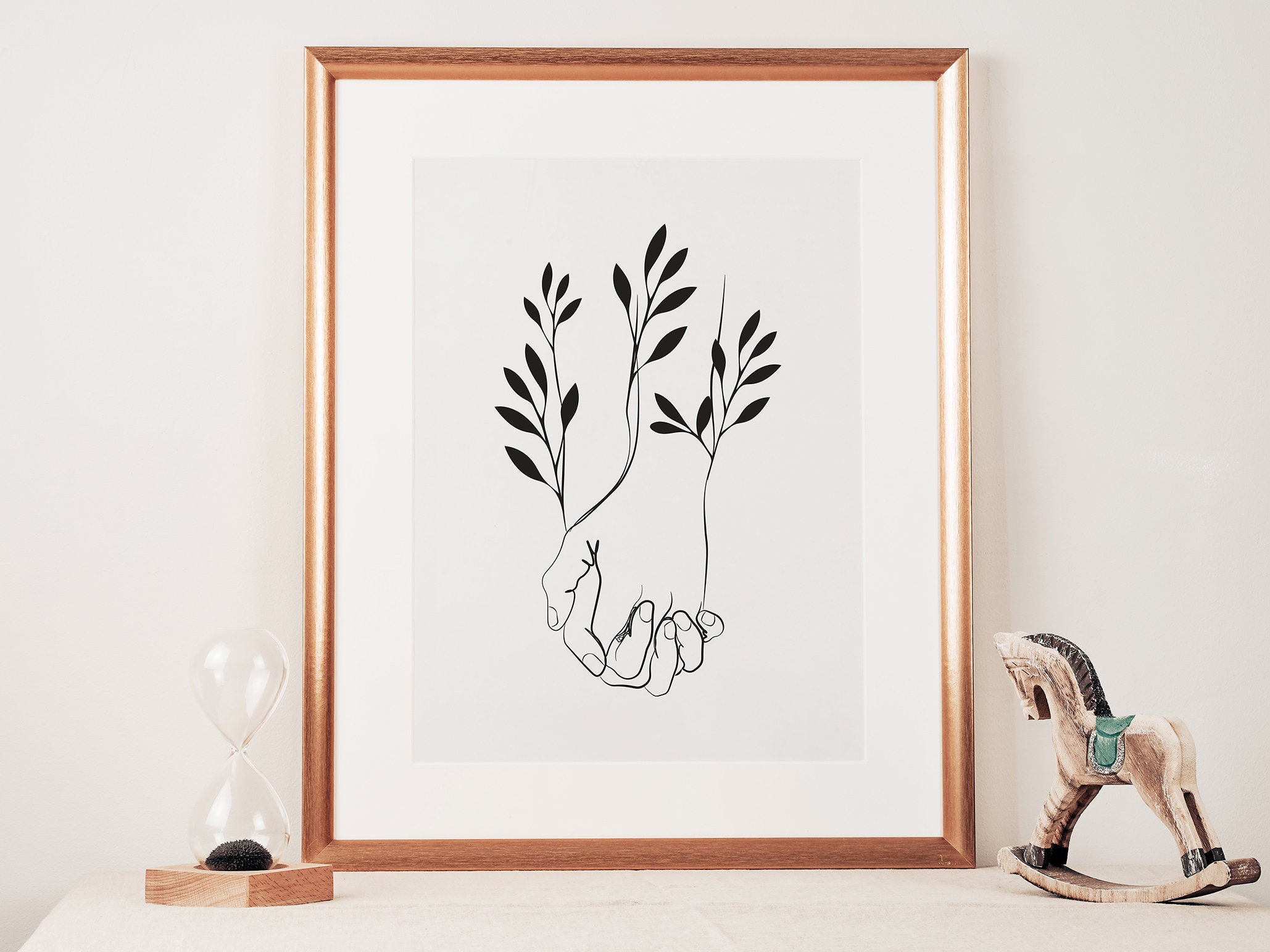 Holding Hands Line Drawing Wall Art - Etsy